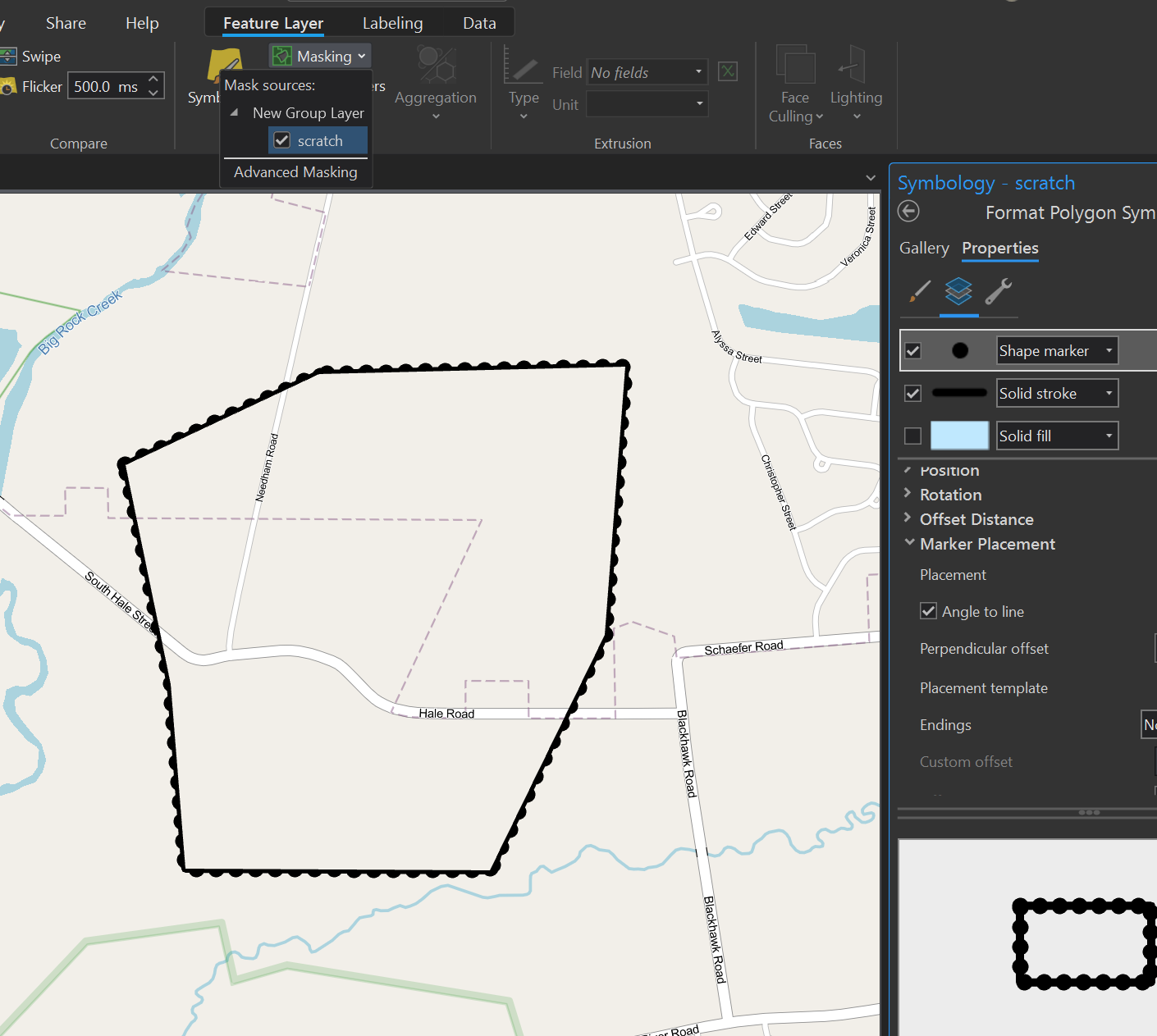 Symbol only overall border of multiple polygon fea... - Esri Community