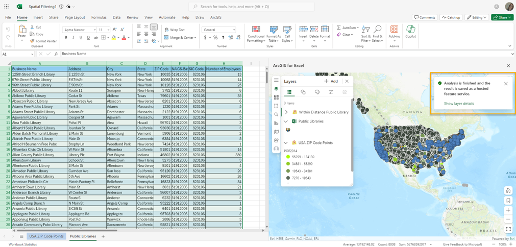 ArcGIS for Excel - Use Spatial Filter, it will be ... - Esri Community