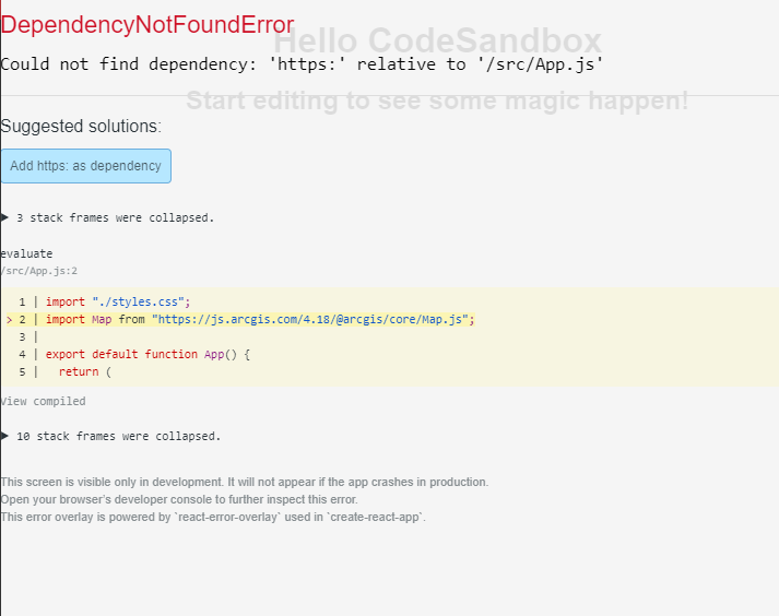 Solved: Setting up codesandbox with @arcgis/core - Esri Community