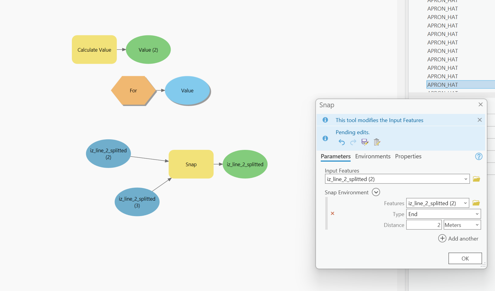 model builder snap tool use with for loop - Esri Community