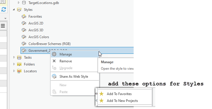 ArcGIS Pro Styles: Allow add to favorites and add ... - Esri Community