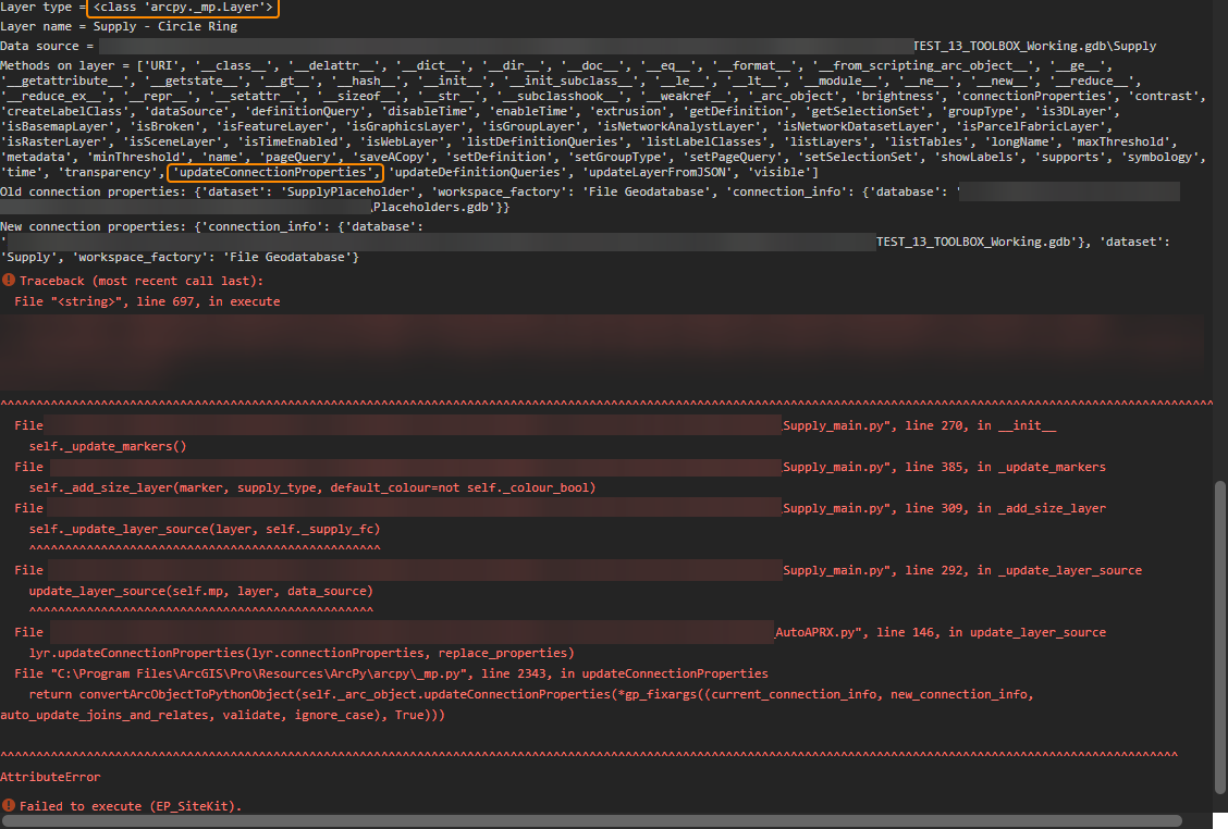 AttributeError when using updateConnectionProperti... - Esri Community