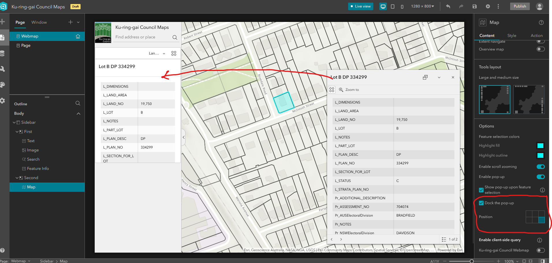 Solved: How to change default docked popup location in Exp... - Esri ...