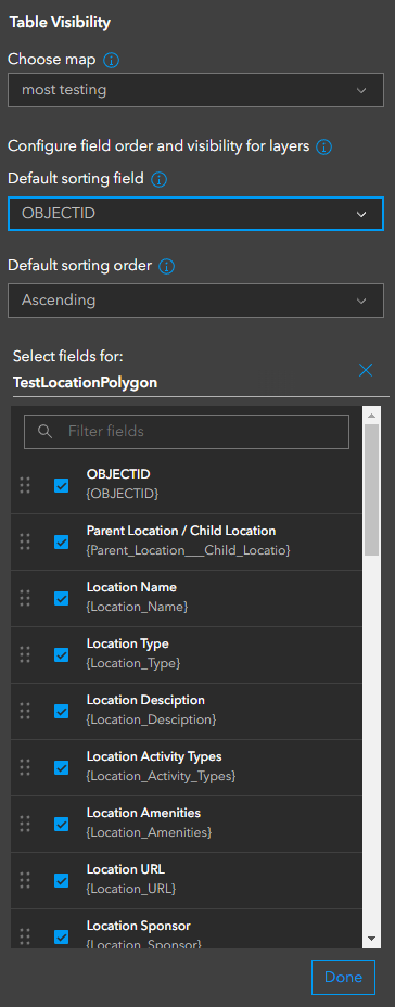 Show/Hide columns for Attribute Table within the S... - Esri Community