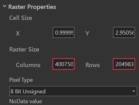 Solved: Increasing Raster Row and Column maximum Threshold - Esri Community