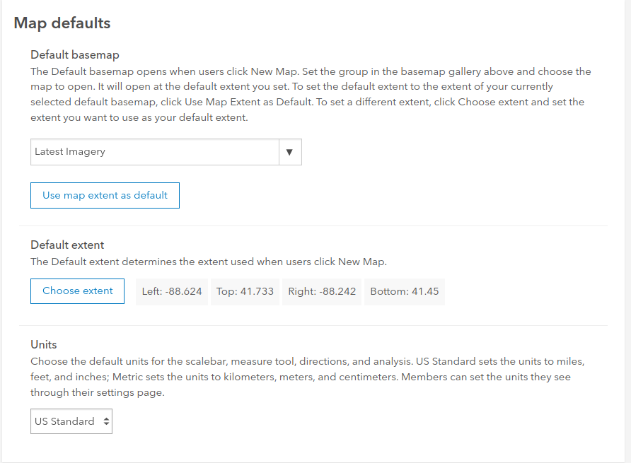 Solved: Set default map extent for all users in organisati... - Esri Community