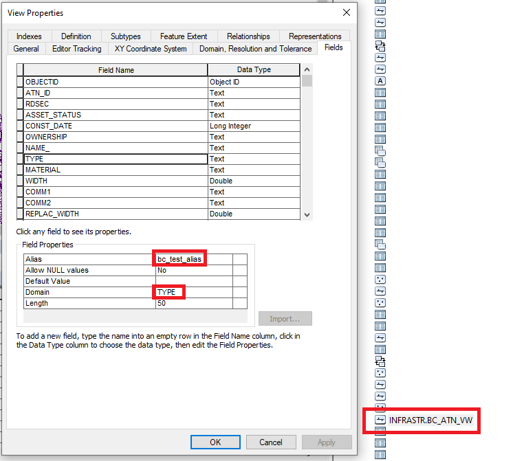 Updating registered view field alias and domains i... - Esri Community