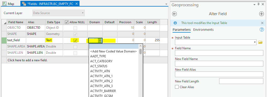 Alter Field should be able to do everything Fields... - Esri Community