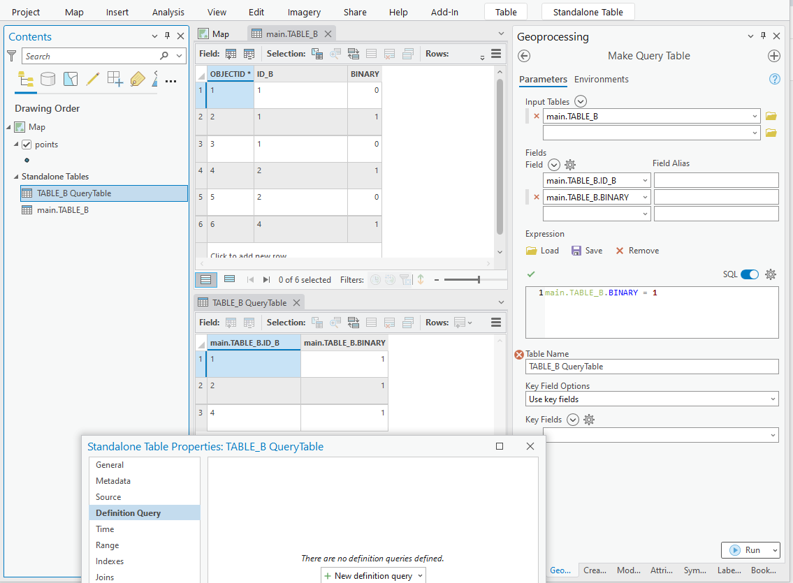 Query Table — Warning In Layer Properties That A S Esri Community