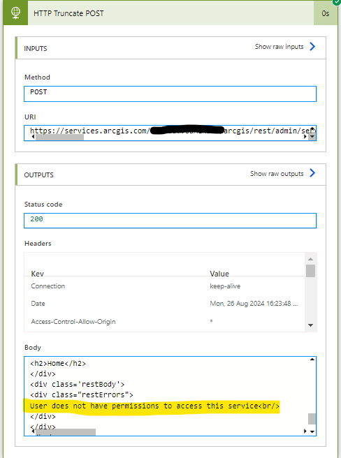 Solved: Truncate HFL using HTTP task in Power Automate - Esri Community