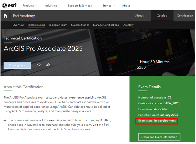 Esri Technical Certification | Exam Development