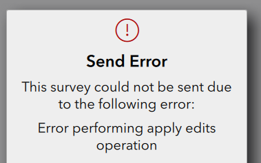 Survey132: Error performing apply edits operation - Esri Community