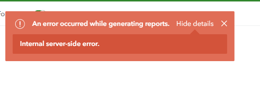 Internal server-side error - Reports - Esri Community