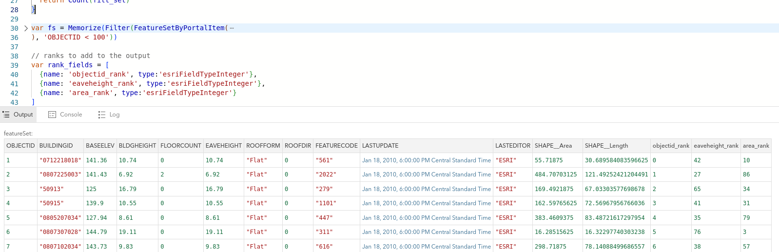 ArcGIS dashboards Data Expression including Rank - Esri Community