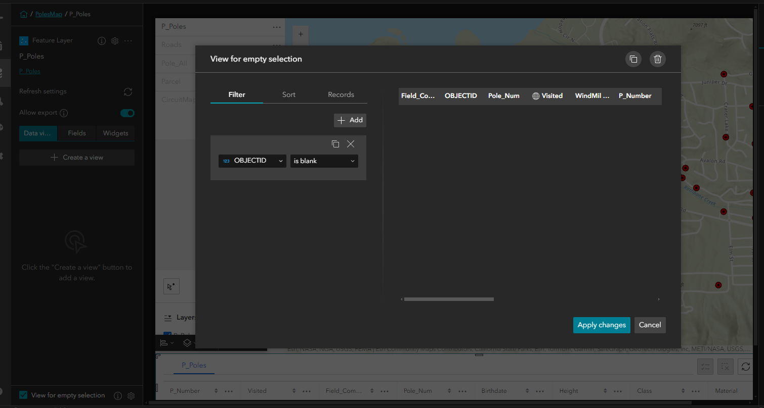 Solved: Table empty selection view not working - Esri Community