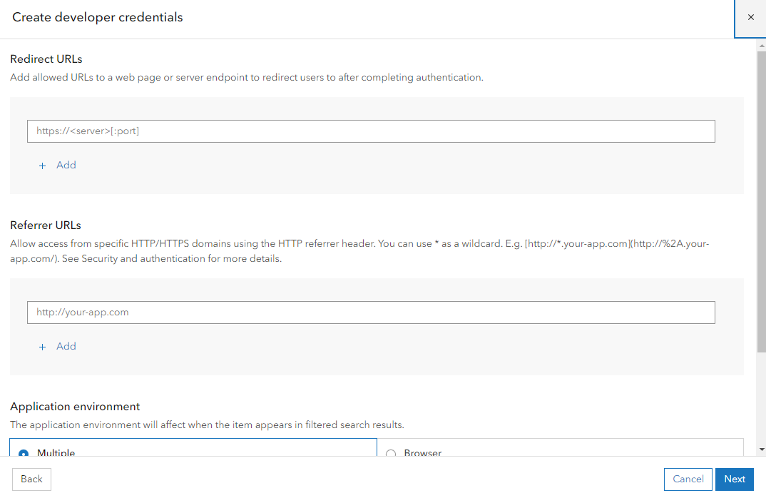 ArcGIS Personal - No way to create API Key / Clien... - Esri Community