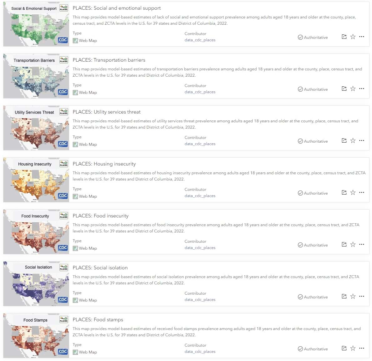 7 New CDC PLACES Health Indicator Maps - Esri Community