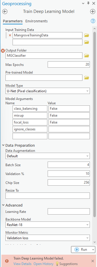 Training Deep Learning Model (Image Analyst Tools)... - Esri Community