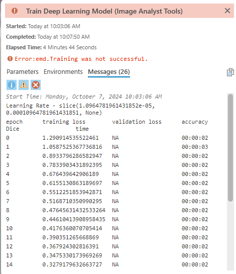 Error mesage with Train Deep Learning Model - Esri Community