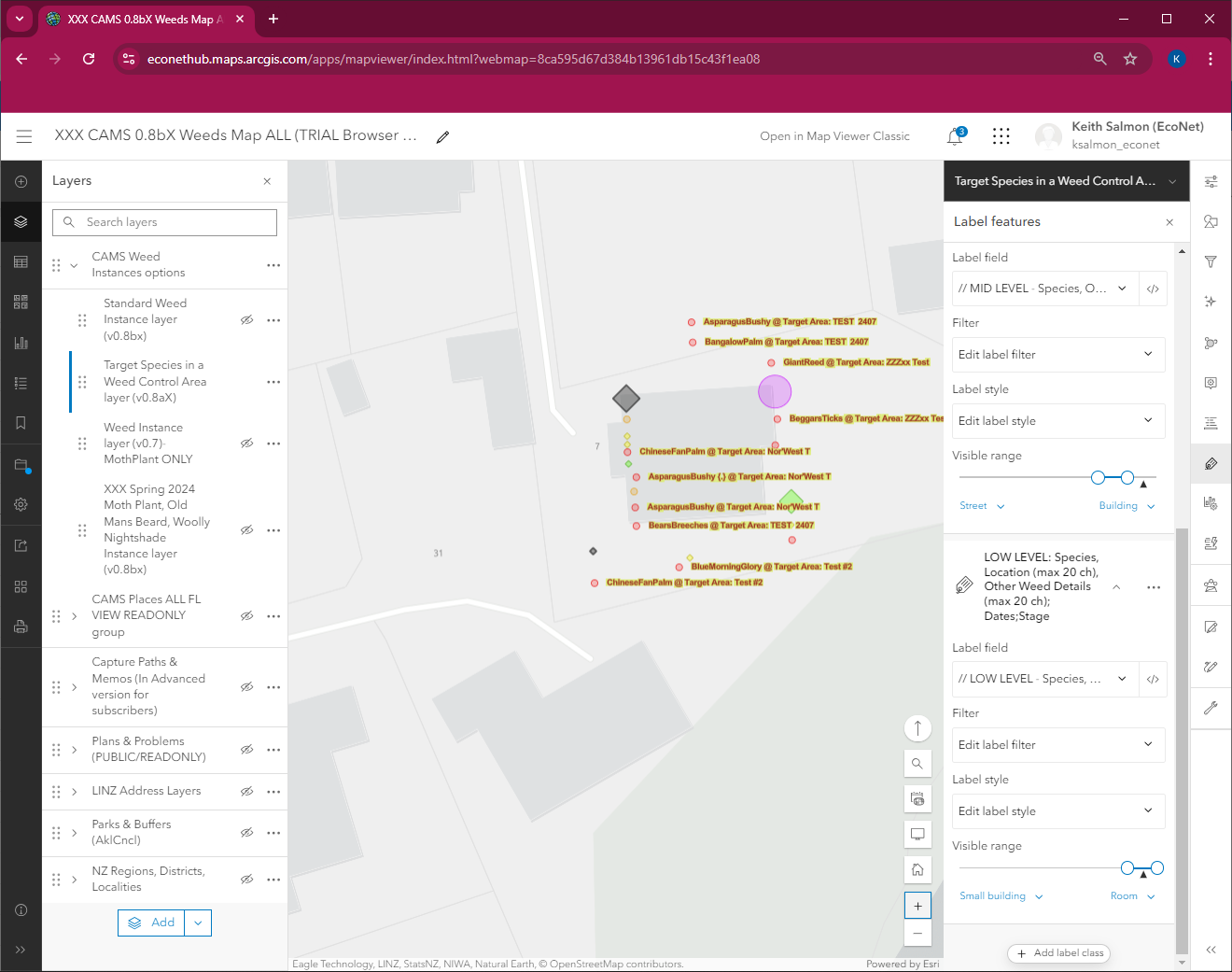 Map has levels where labels don't show within the ... - Esri Community