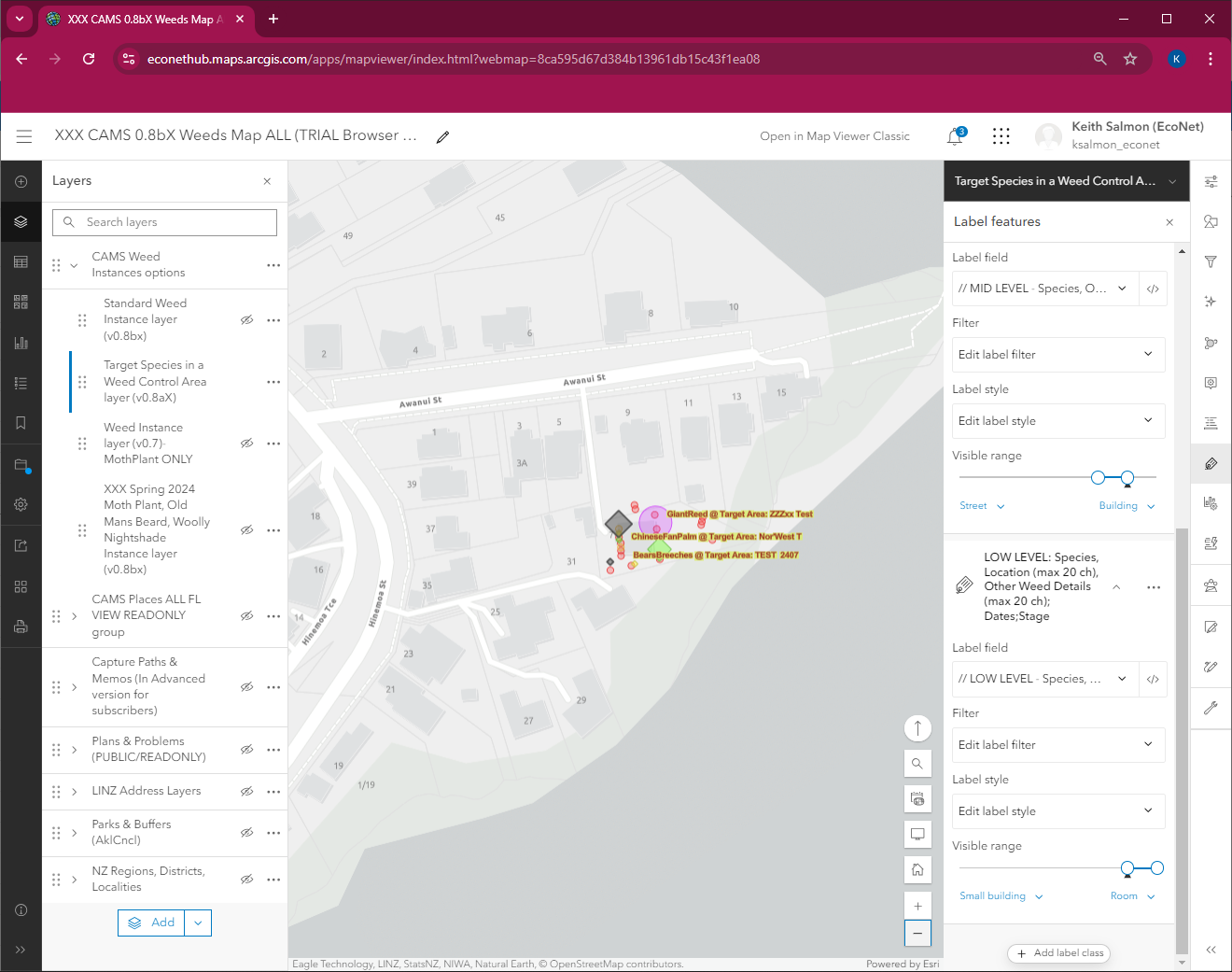 Map has levels where labels don't show within the ... - Esri Community