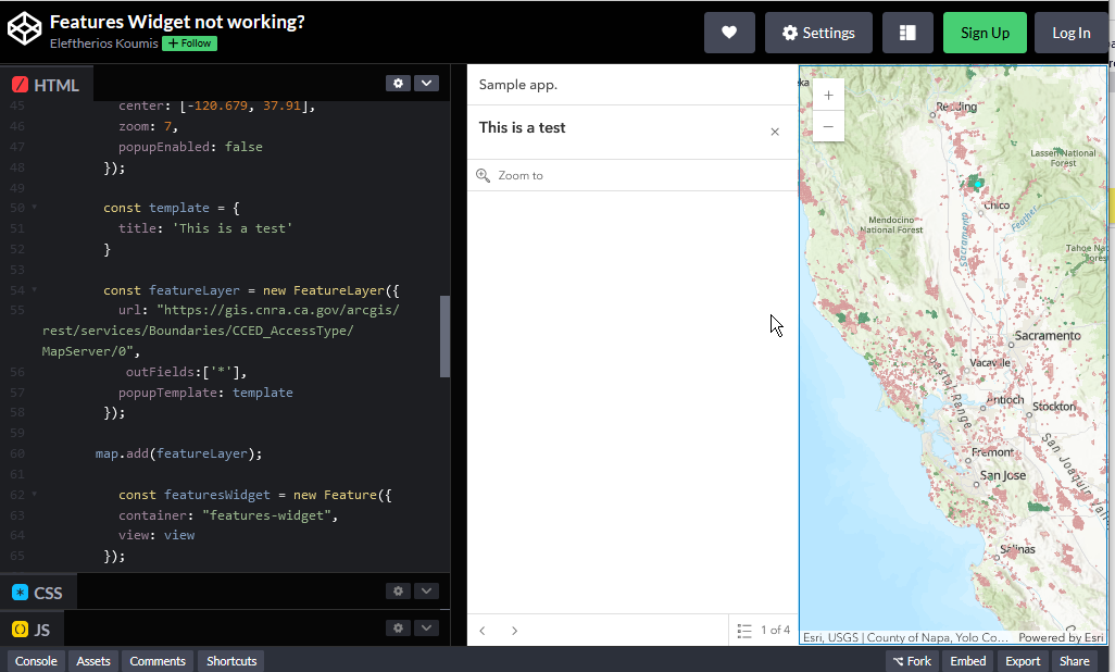 Solved: features widget not working? - Esri Community