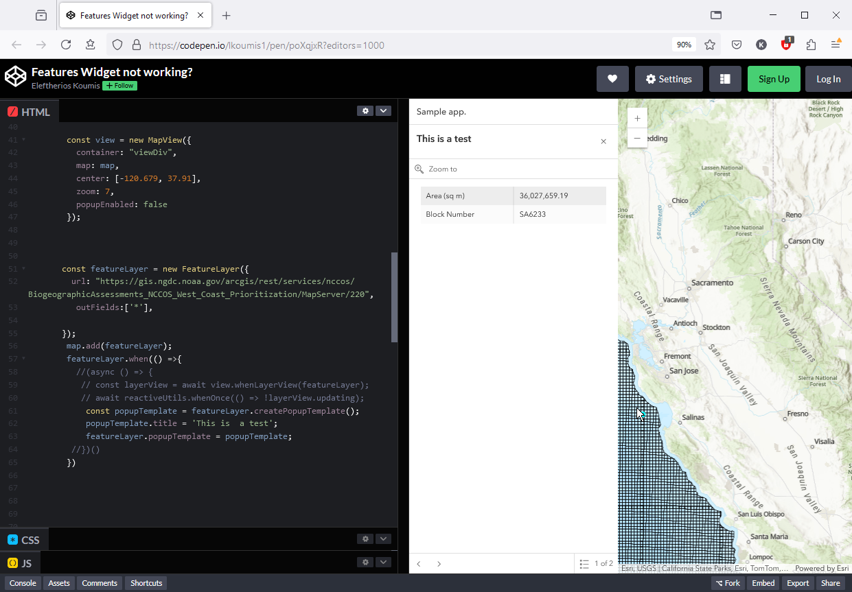Solved: features widget not working? - Esri Community