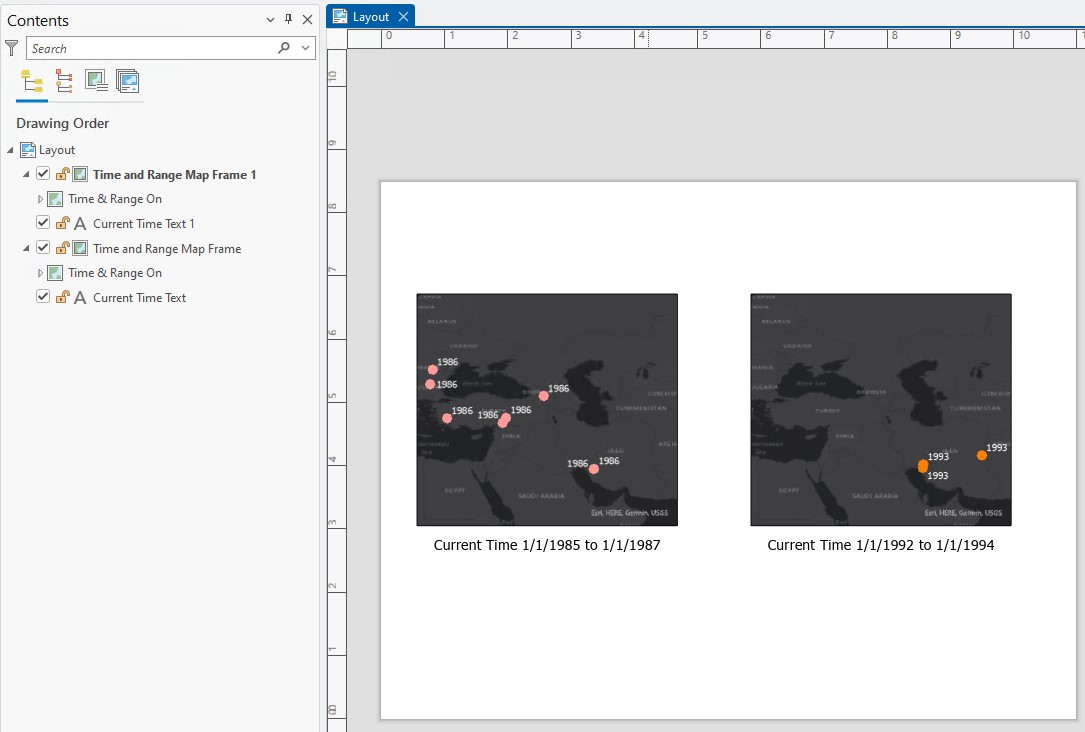 Process to map 4 panels in 1 layout with different... - Esri Community
