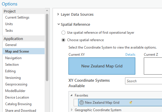 Options setting to set a default coordinate system... - Esri Community