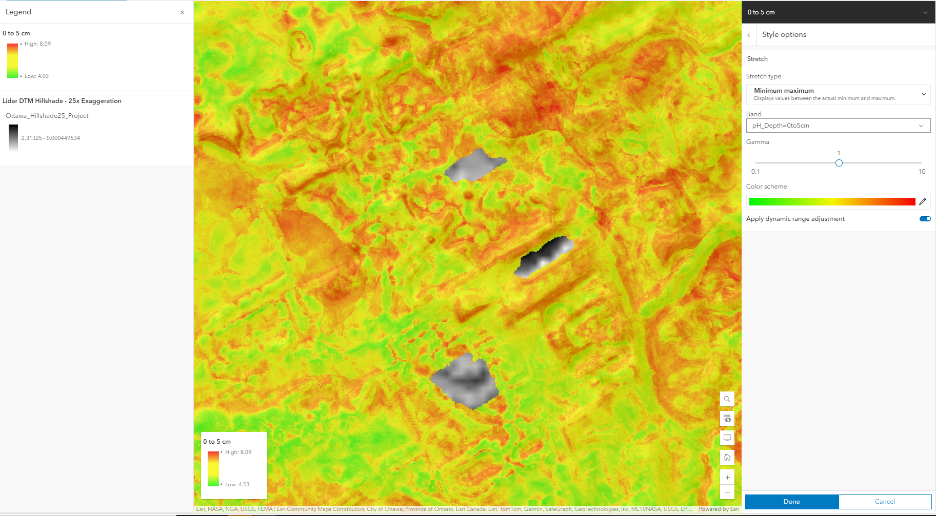 Stretched image color ramp display issue - Esri Community