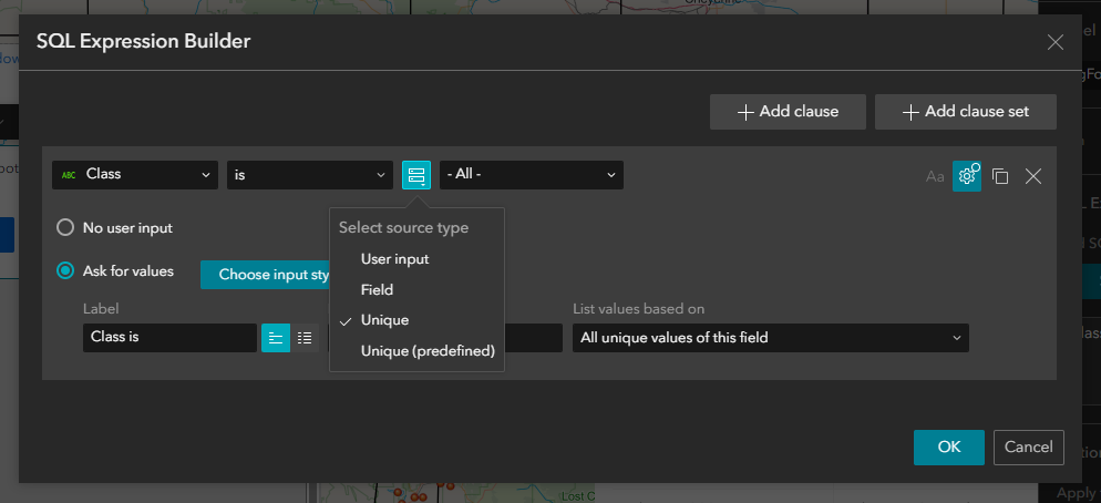 Choose input style button not appearing in SQL Exp... - Esri Community
