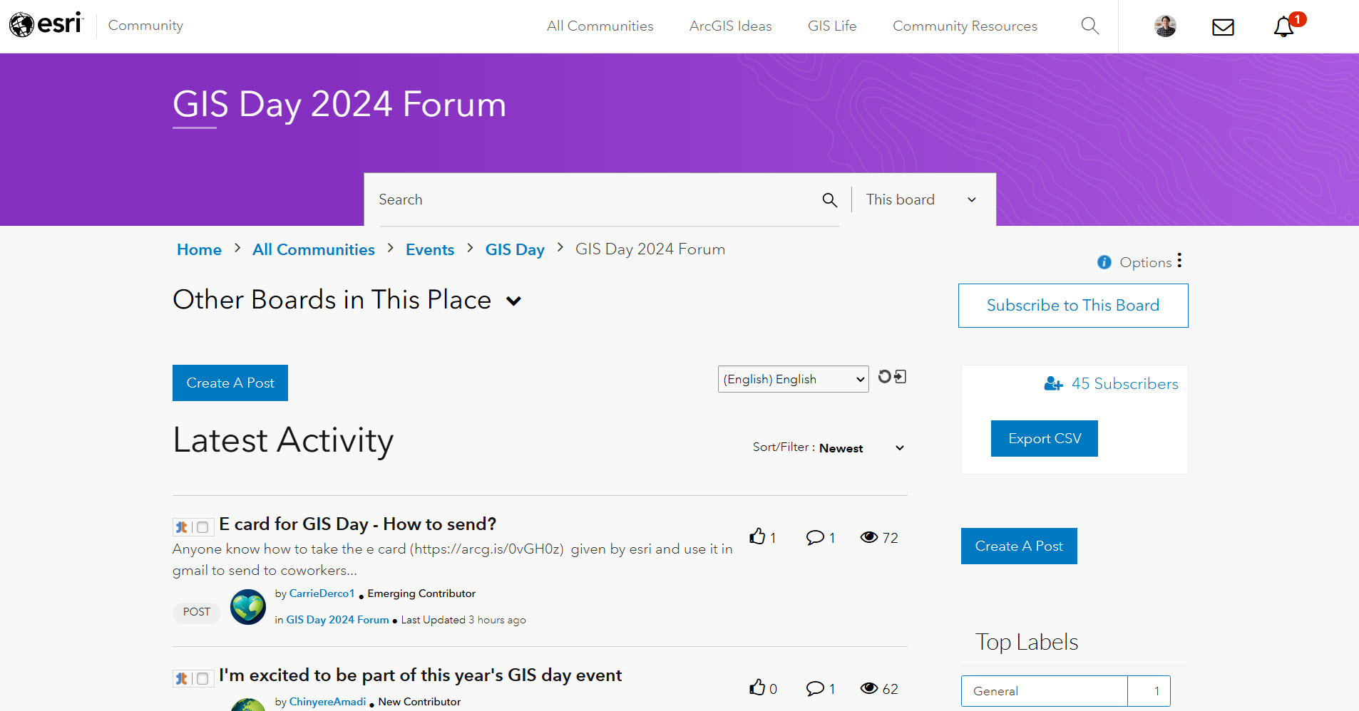 Celebrate GIS Day 2024 - Esri Community