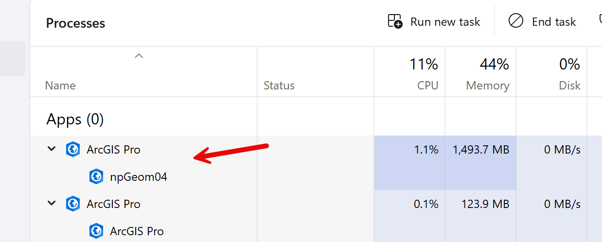 Make Project Name appear in Task Manager - Esri Community