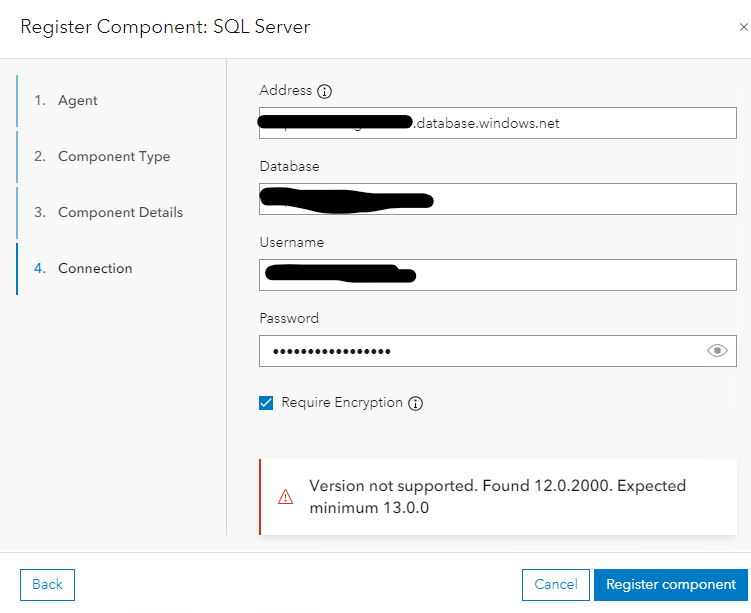 Solved: AGM 2024: Register Component Azure SQL server Ver... - Esri Community