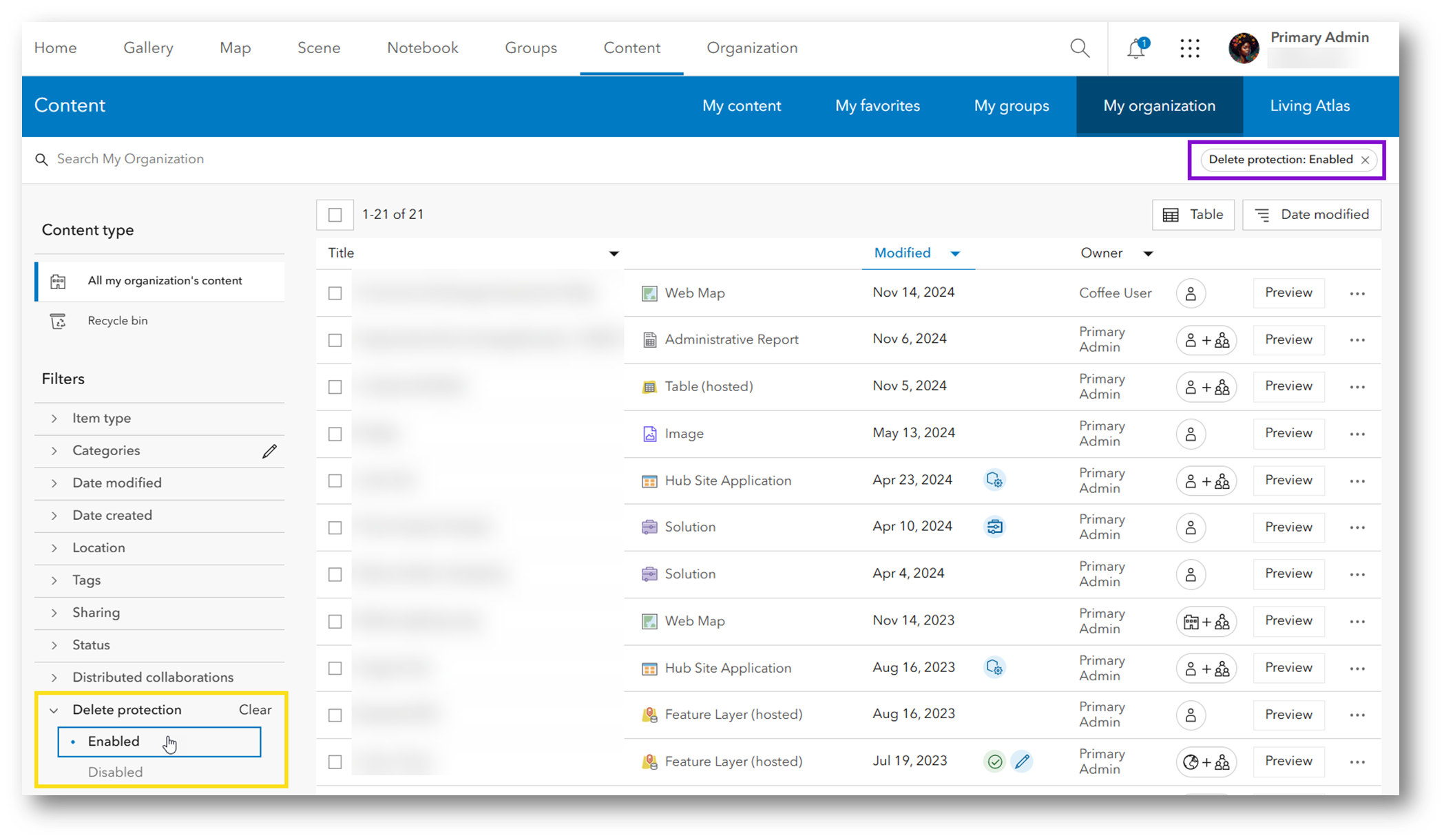 Optimize ArcGIS Online: Easily Manage Delete Protection for Multiple Items