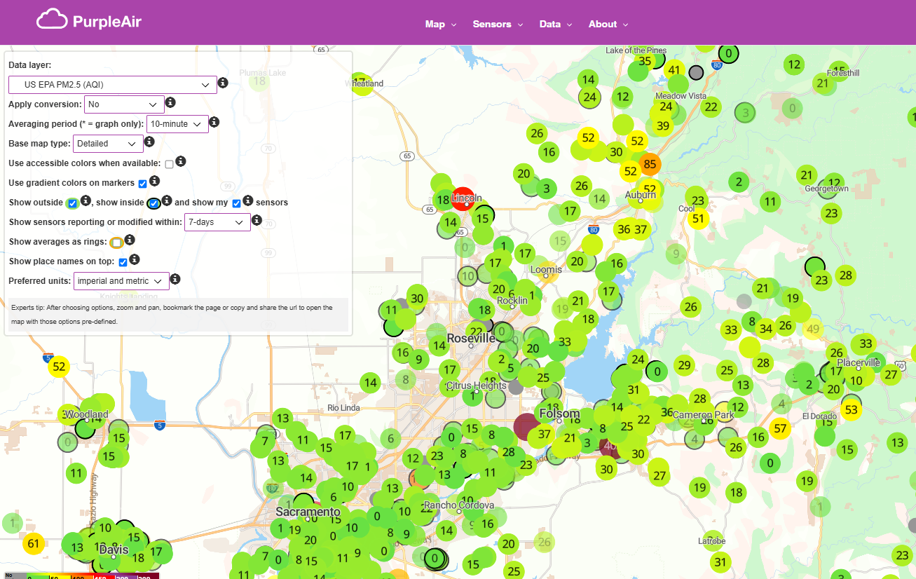 Purple Air AQI layer as authoritative Living Atlas... - Esri Community