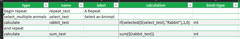 Count how often a word is used in all repeat table... - Esri Community