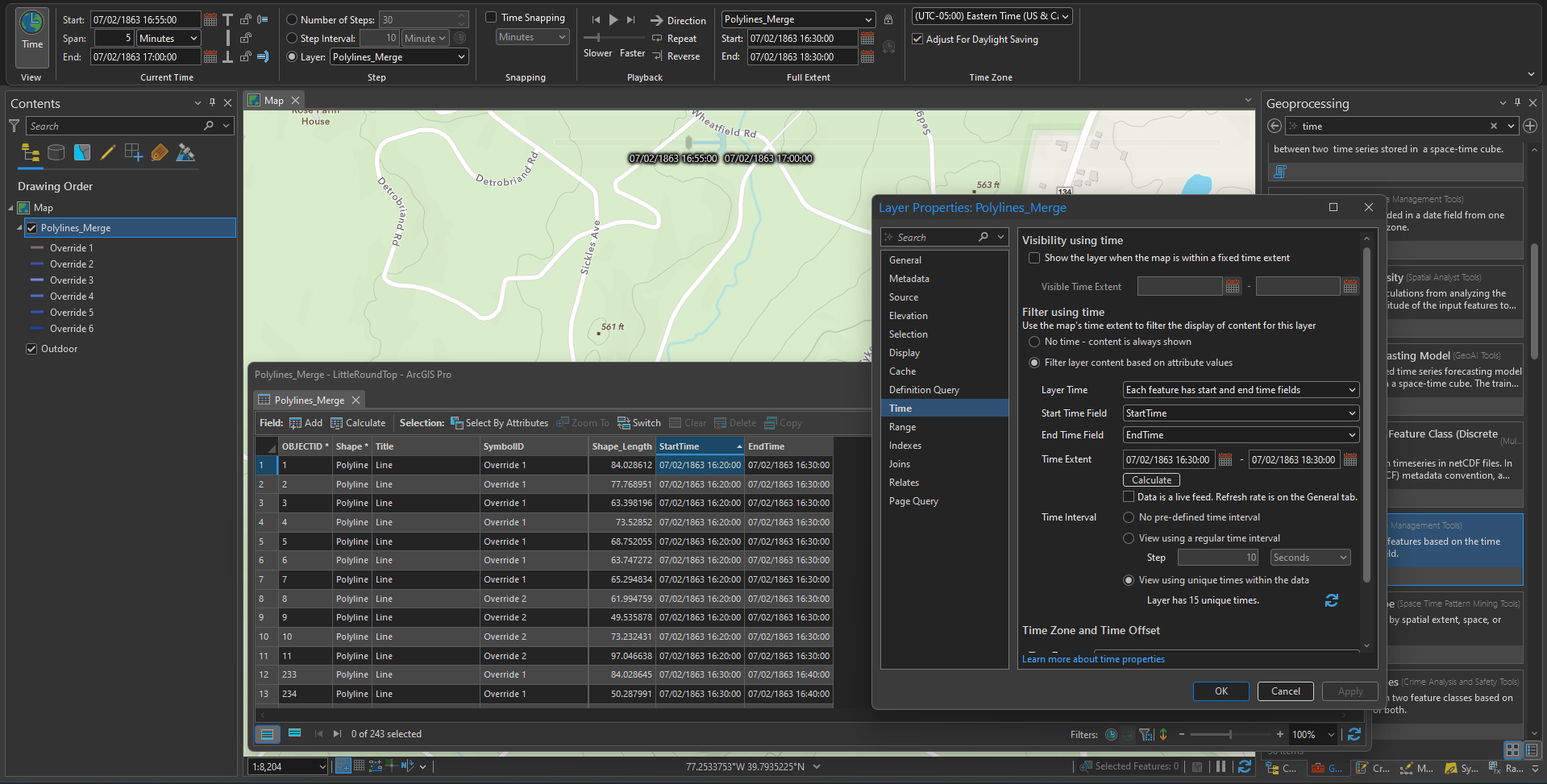 Temporal data not showing when time enabled - Esri Community