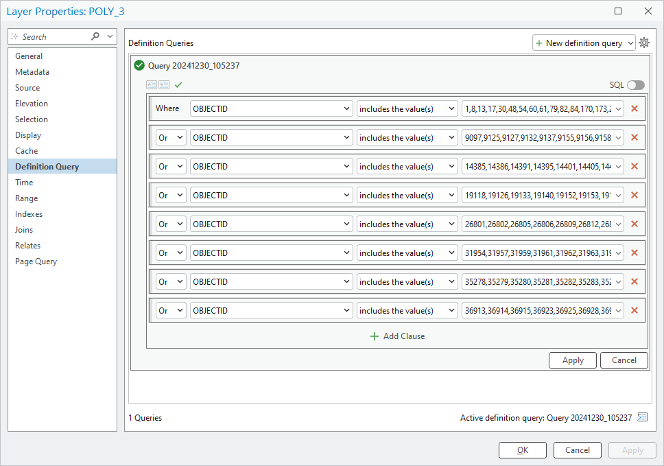 Solved: Why are definition query clauses limited to 1,000 ... - Esri ...