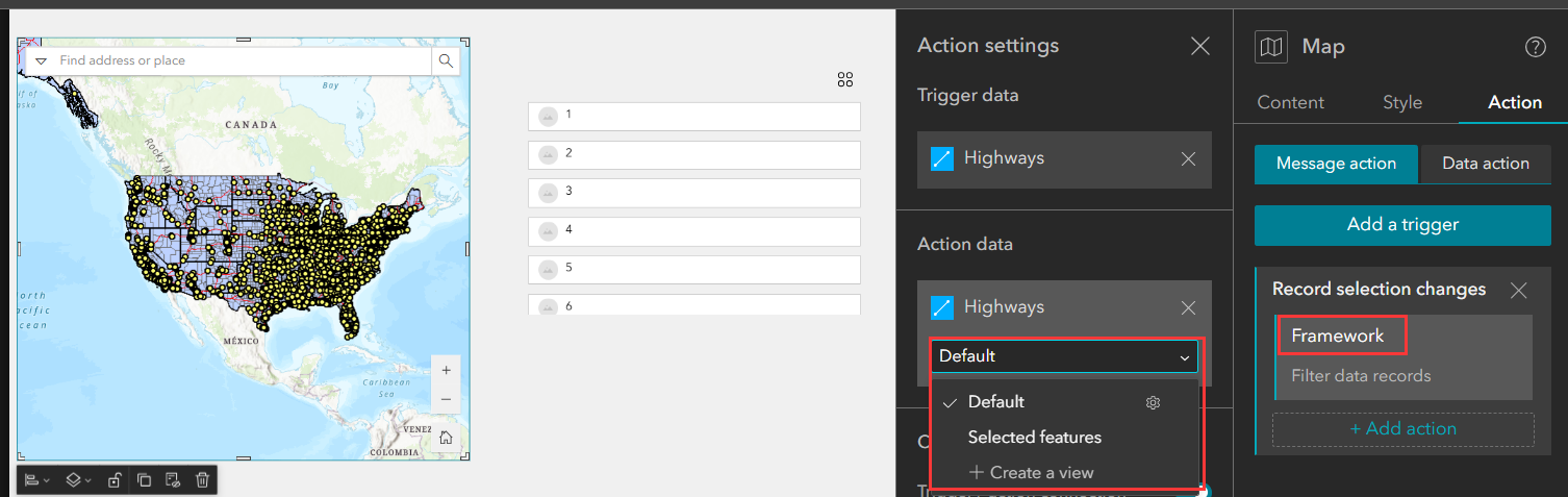 Solved: Use a view in a framework action - Esri Community