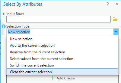 Select By Attributes/Location — Add a "Clear Selec... - Esri Community