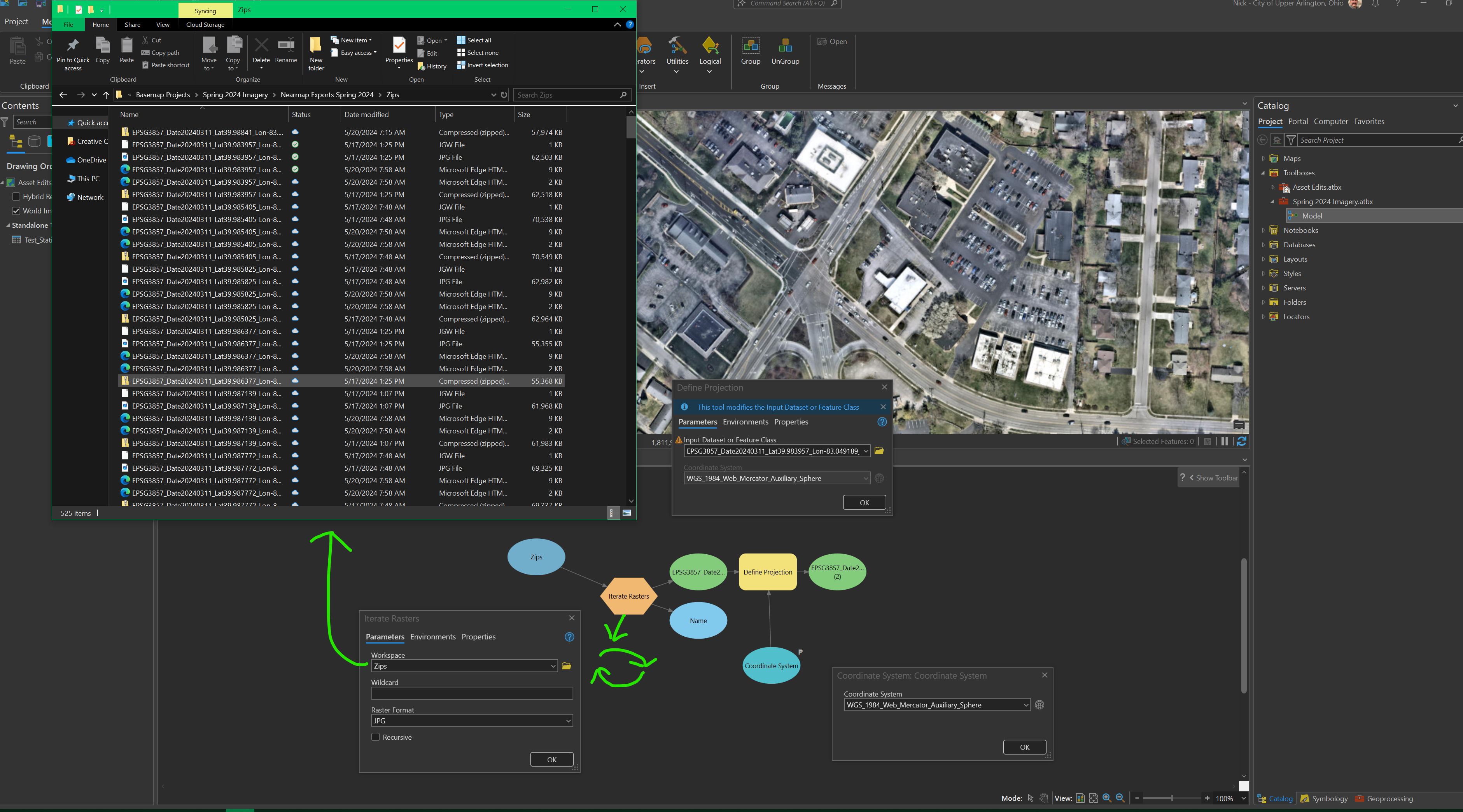 Define Projection Of Multiple Rasters At Once Esri Community