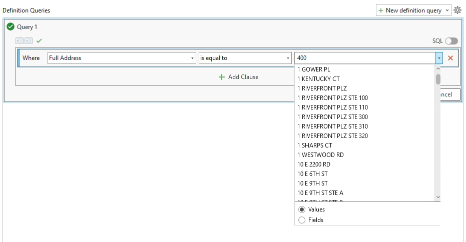 Definition query UI/UX question - Esri Community
