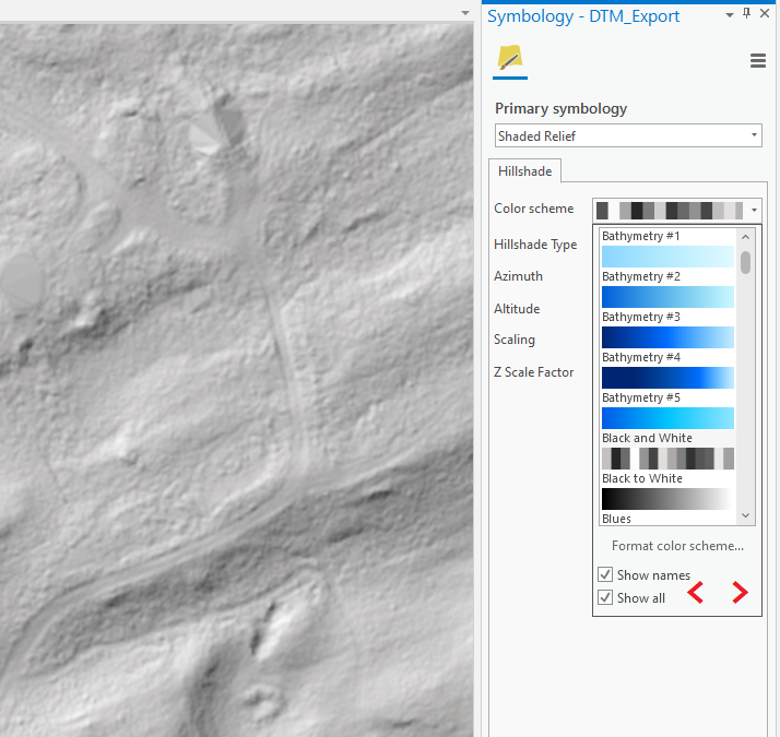 Cycle through shaded relief color schemes using ar... - Esri Community