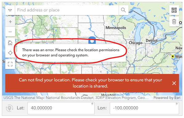 Solved: Annoying Geopoint Location Warning in Web App - Esri Community