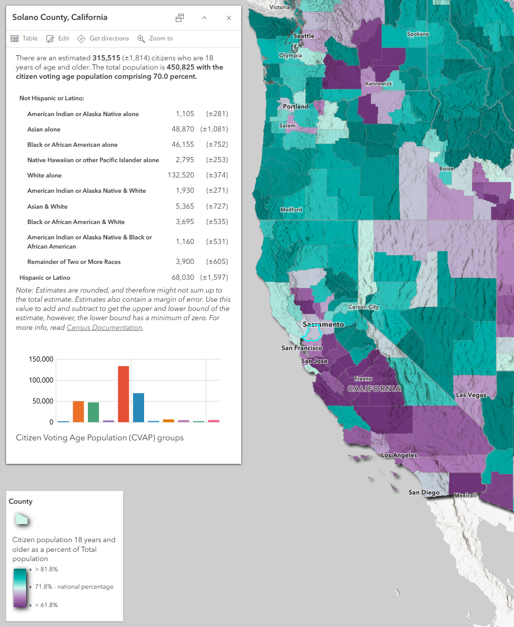 Map and analyze updated Citizen Voting Age Populat... - Esri Community