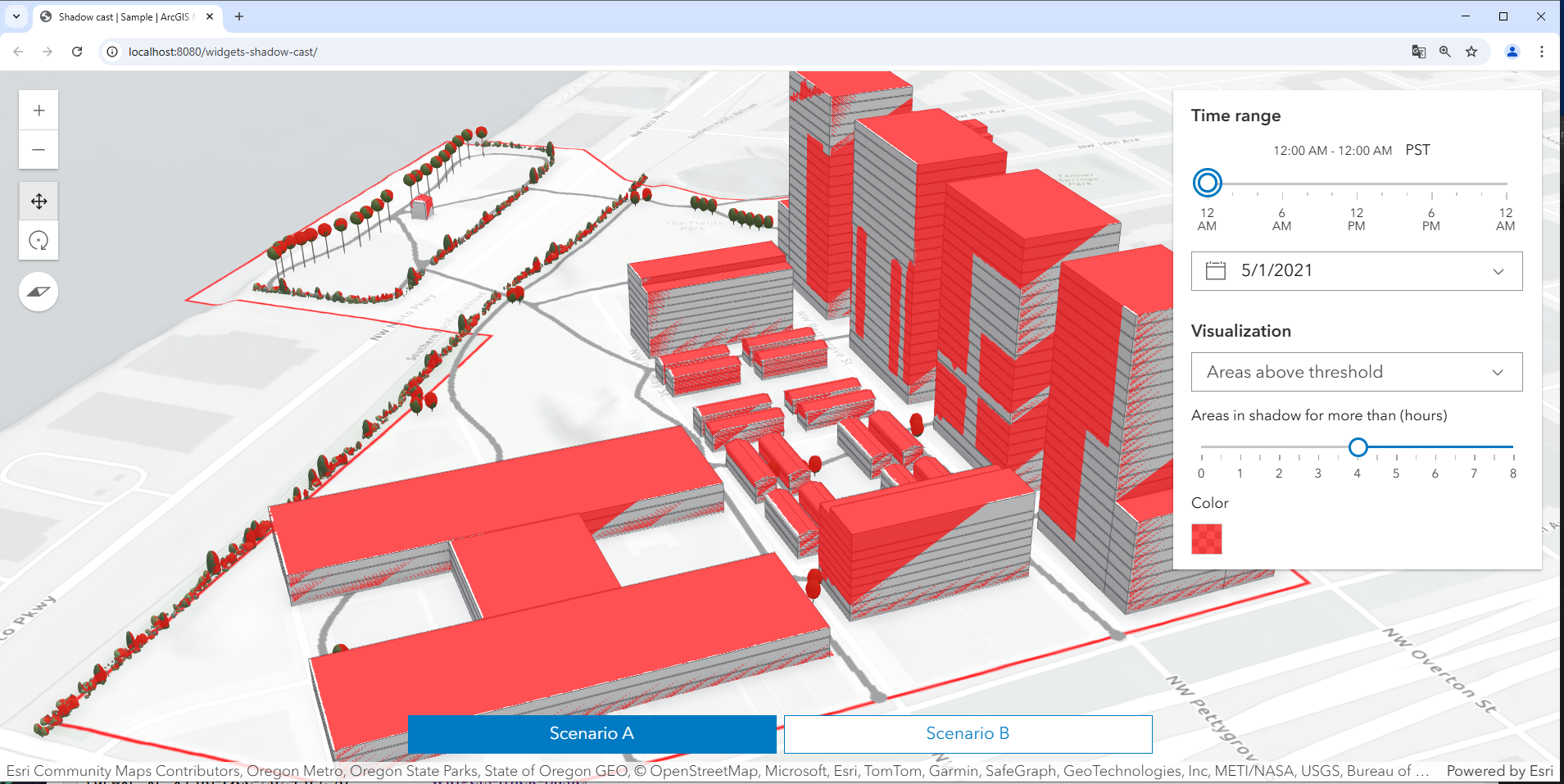 Shadow Analysis default color, slider duration 0 - Esri Community