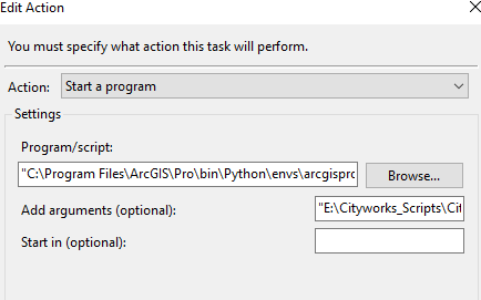 Schedule a Python Script using Windows Task Schedu... - Esri Community