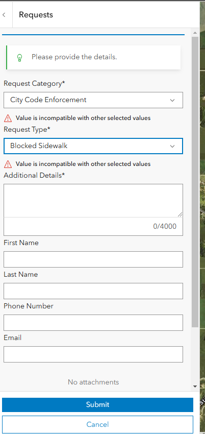 Citizen Problem Reporter Request Type Other - Esri Community