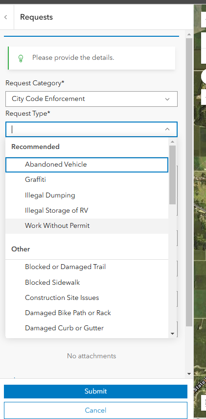 Citizen Problem Reporter Request Type Other - Esri Community
